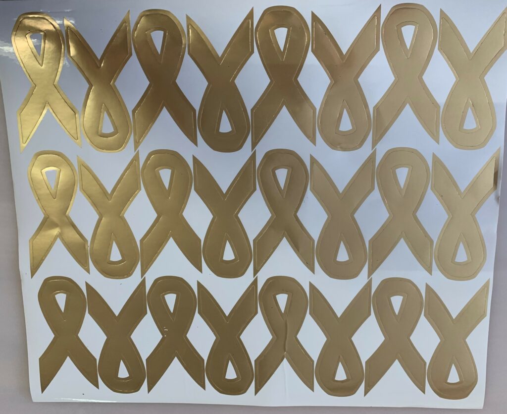 GOLD Ribbon Helmet Stickers – Hope for Childhood Cancer